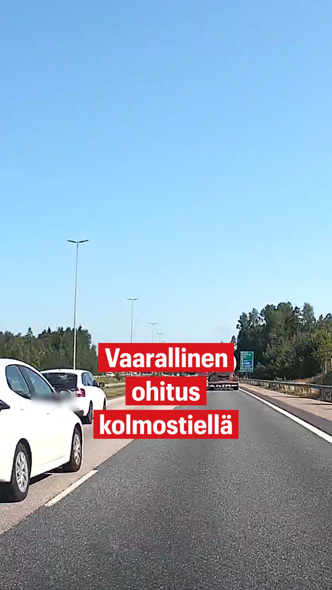 Hurja ohitus kolmostiellä - Ilta-Sanomat